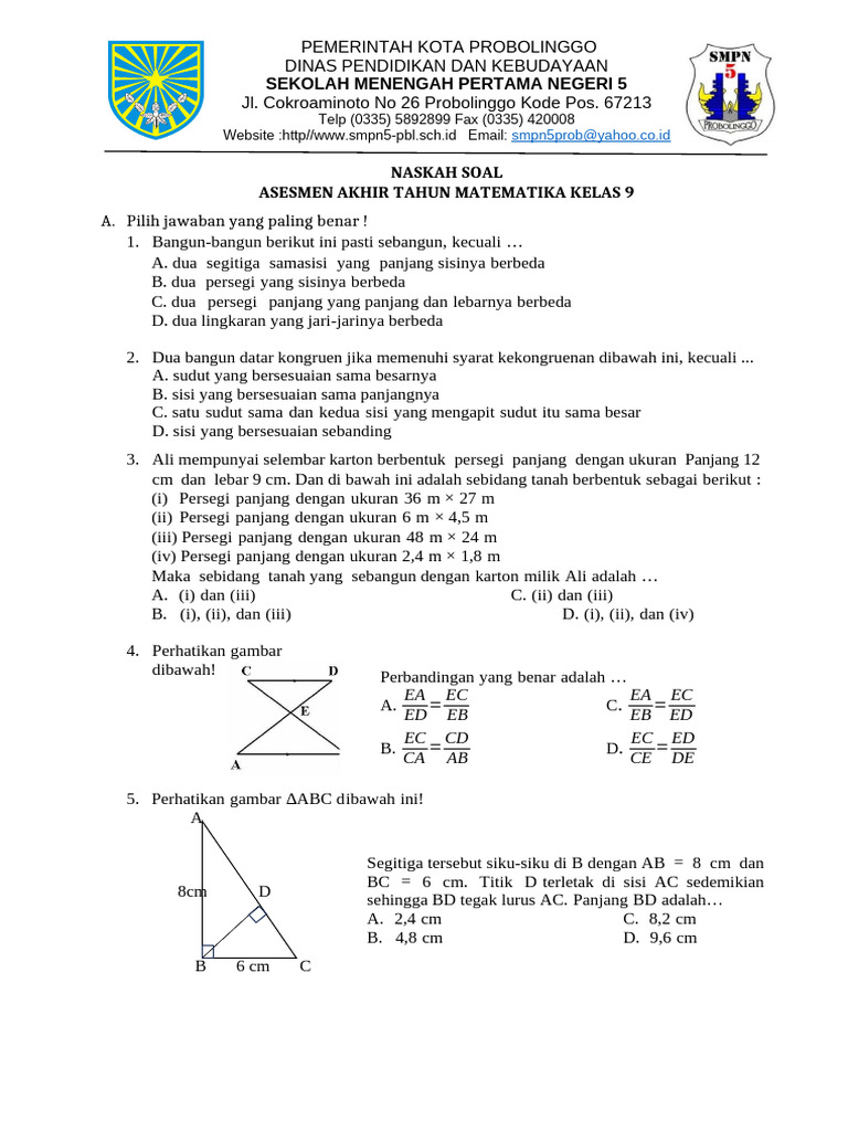 Naskah Soal AAT Kls 9 2004 - A4 | PDF