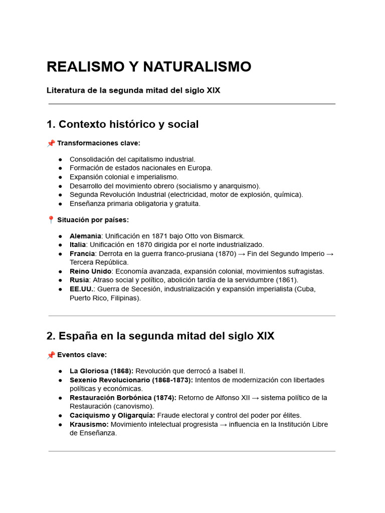 Realismo y Naturalismo Prémium | PDF | Realismo literario