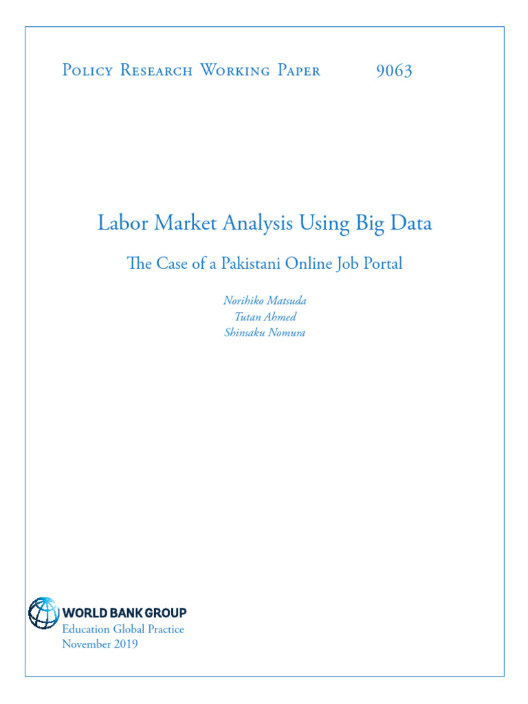 Labor Market Analysis Using Big Data The Case of A Pakistani Online Job Portal | PDF | Labour ...
