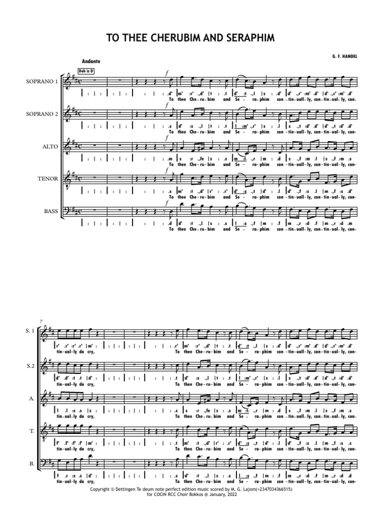 To Thee Cherubim and Seraphim - Full Score | PDF