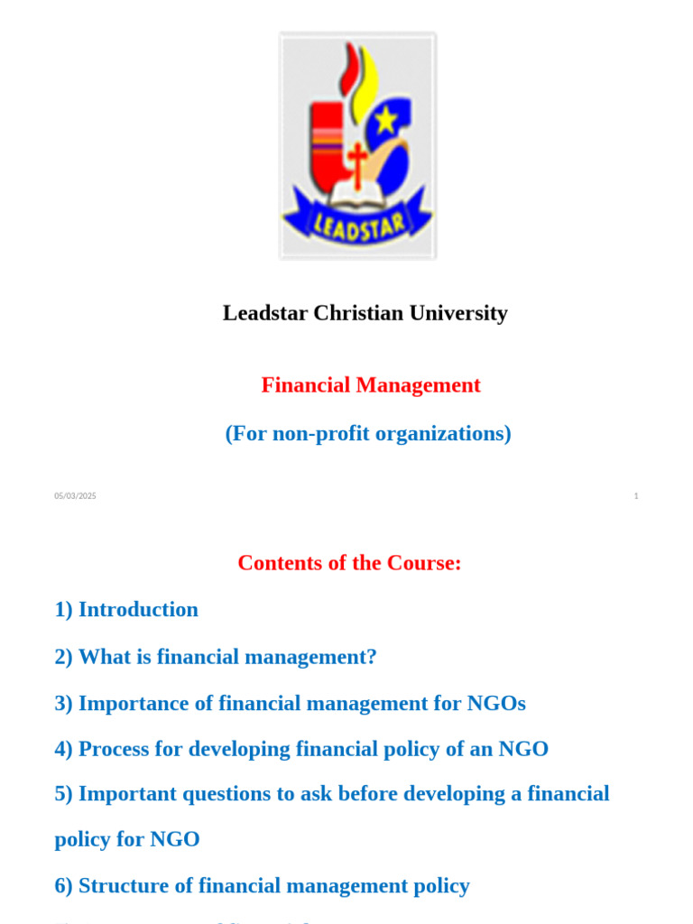 Financial Management for NGOs | PDF | Non Governmental Organization ...