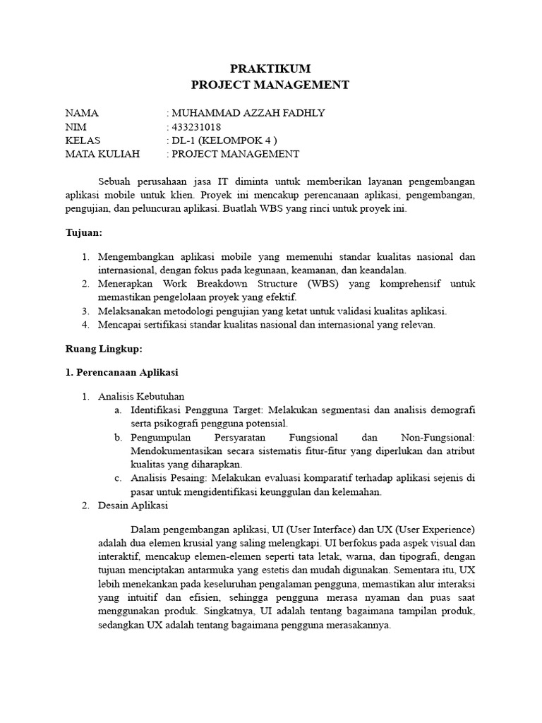 Praktikum Project Management: Tujuan | PDF