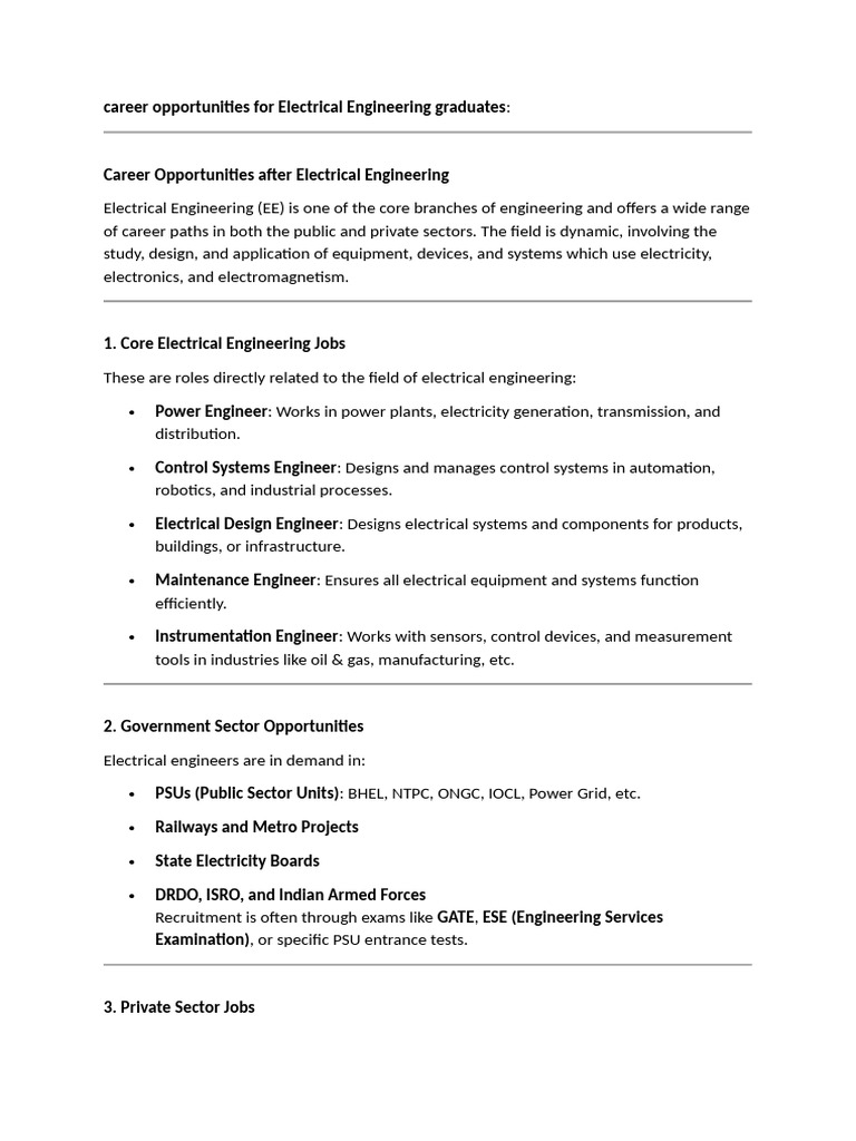 Electrical Engineering Career | PDF | Electrical Engineering | Internet Of Things