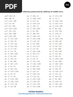 Middle Term Factorization Worksheet | PDF