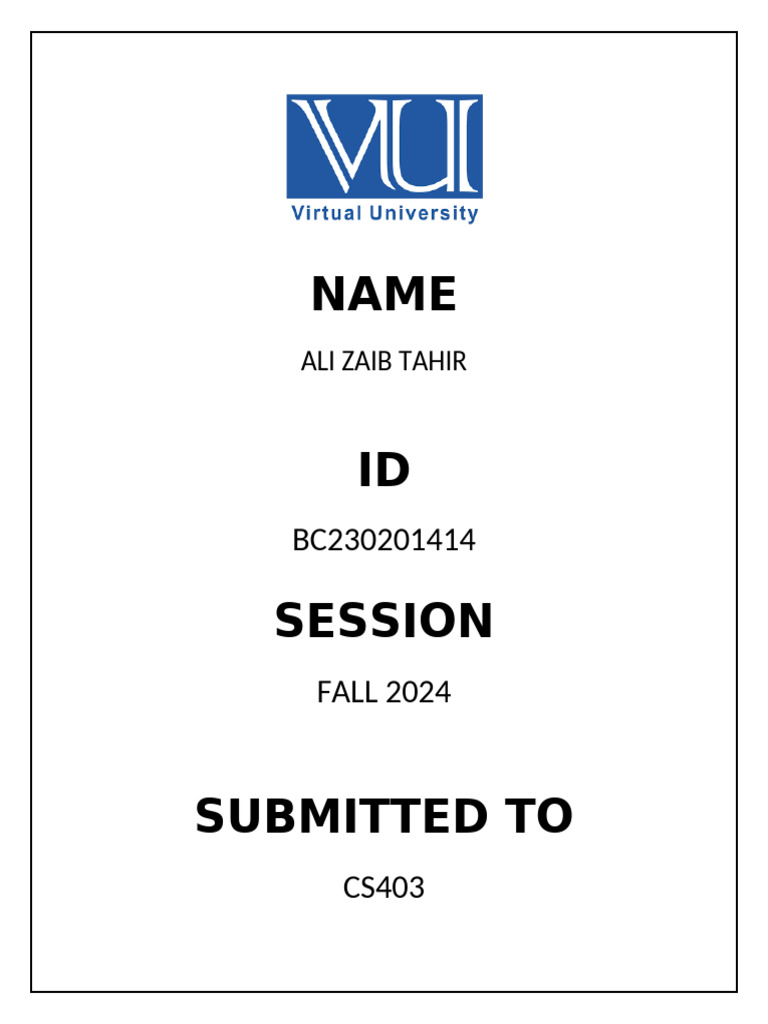 CS403 Assignment 1 | PDF