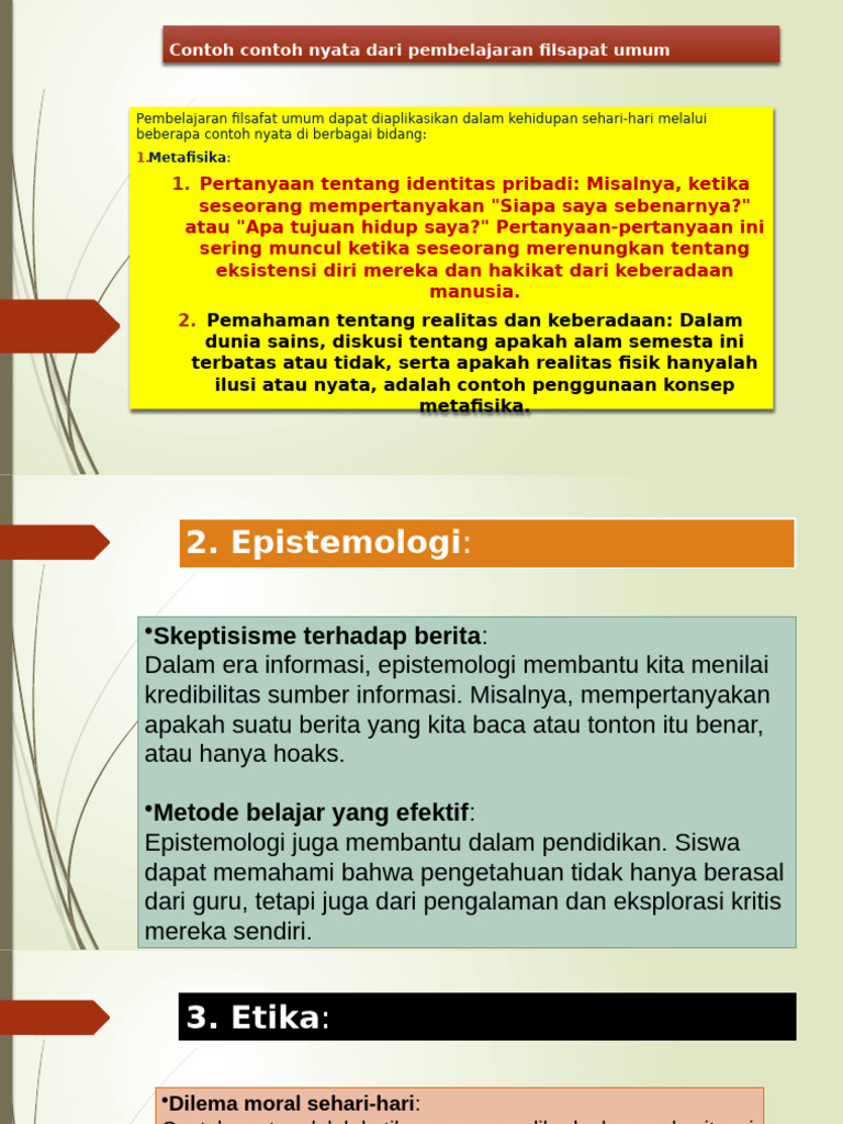 Contoh Contoh Nyata Dari Pembelajaran Filsapat Umum | PDF