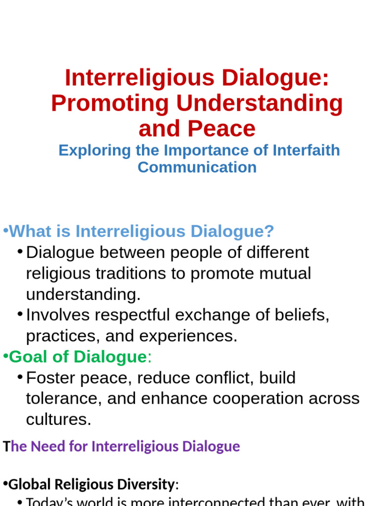 Interreligious Dialogue for Global Peace | PDF | Interfaith Dialogue ...
