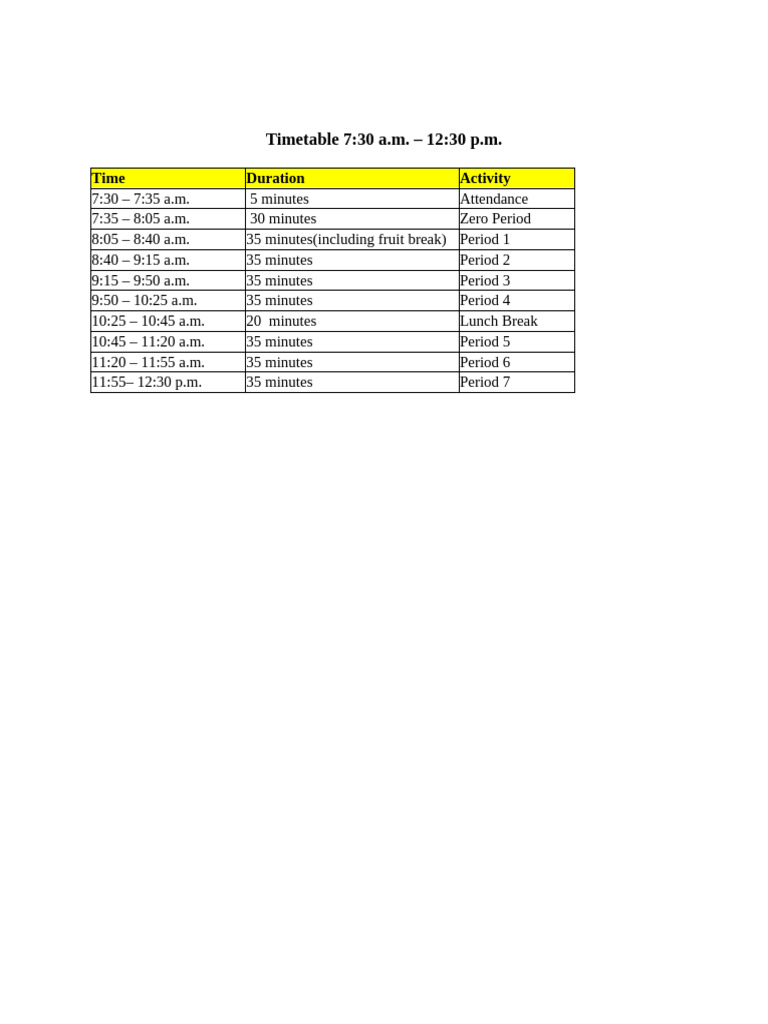 Timetable W.E.F 28th April | PDF