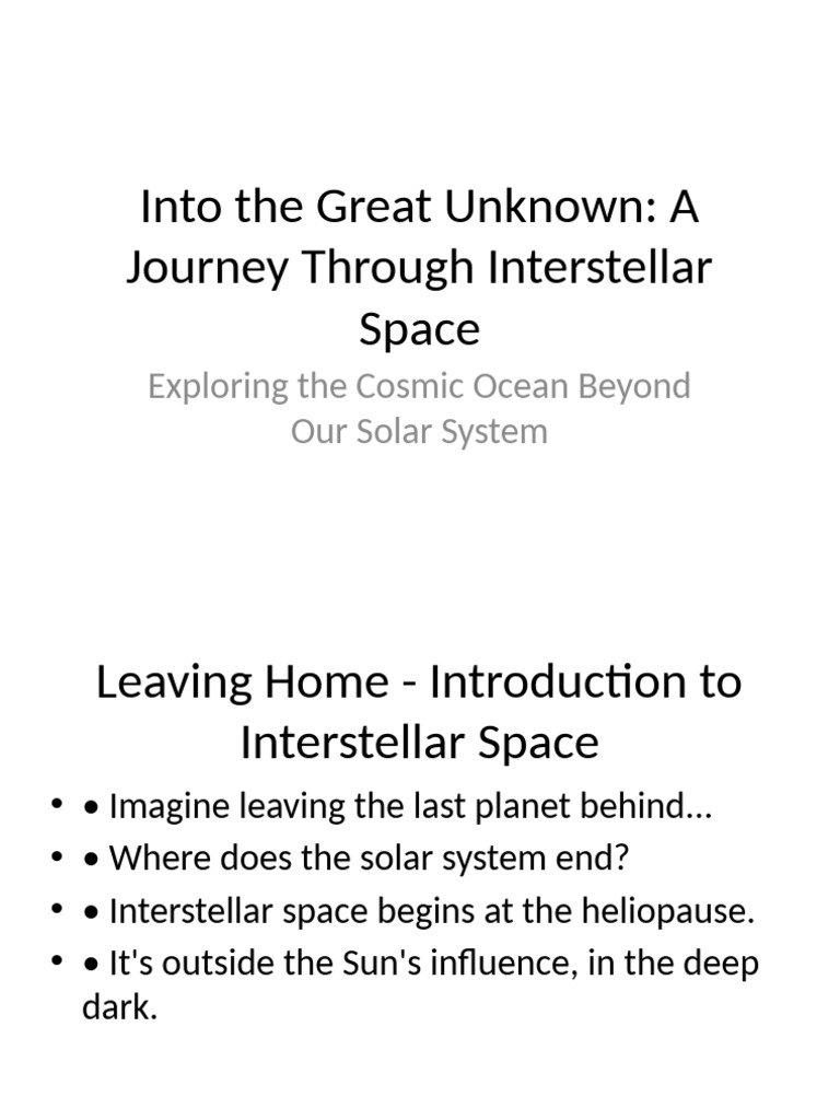 Interstellar Space Lecture | PDF