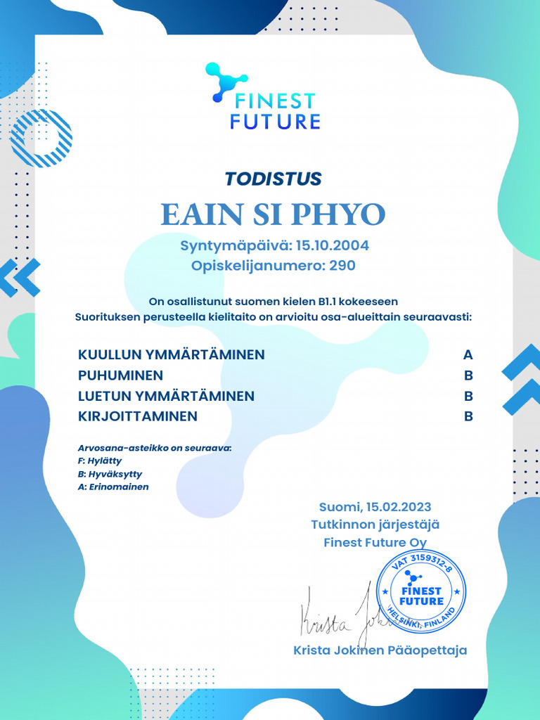 Eain Si Phyo B1.1 | PDF