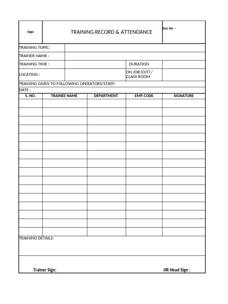 Training Record | PDF