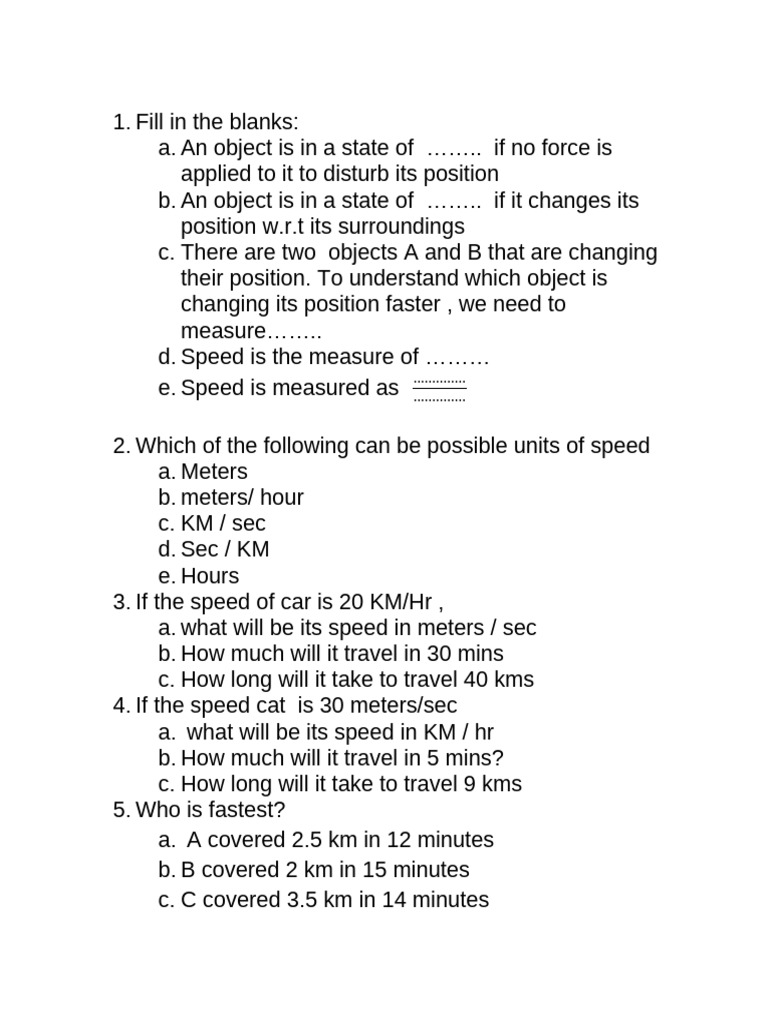 Speed Measurement and Calculations Guide | PDF