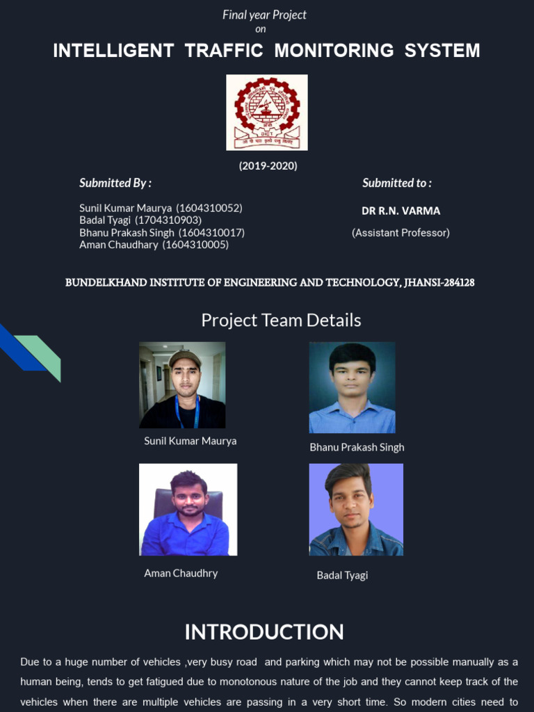 Intelligence Traffic Monitoing System | PDF | Image Segmentation | Traffic