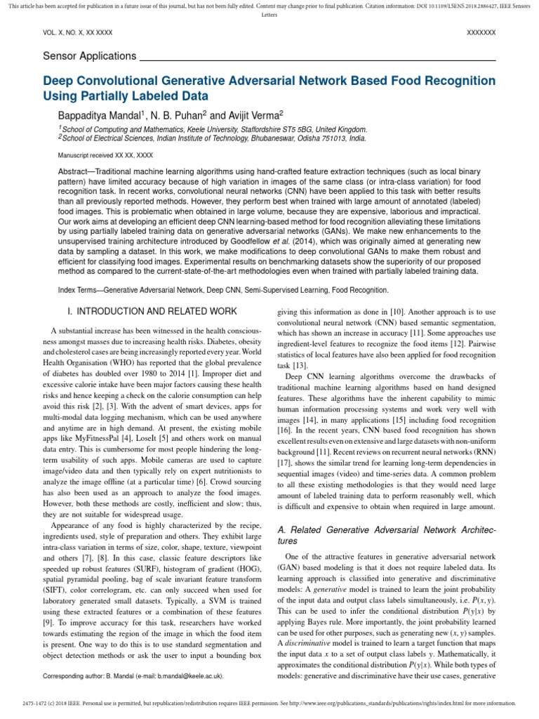 Deep Convolutional Generative Adversarial Network Based Food Recognition | PDF | Computational ...