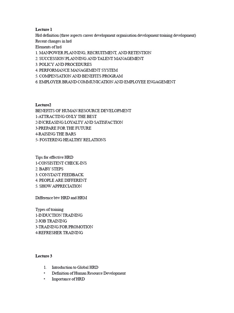 Lecture Outline Headings | PDF | Human Resources | Human Resource ...