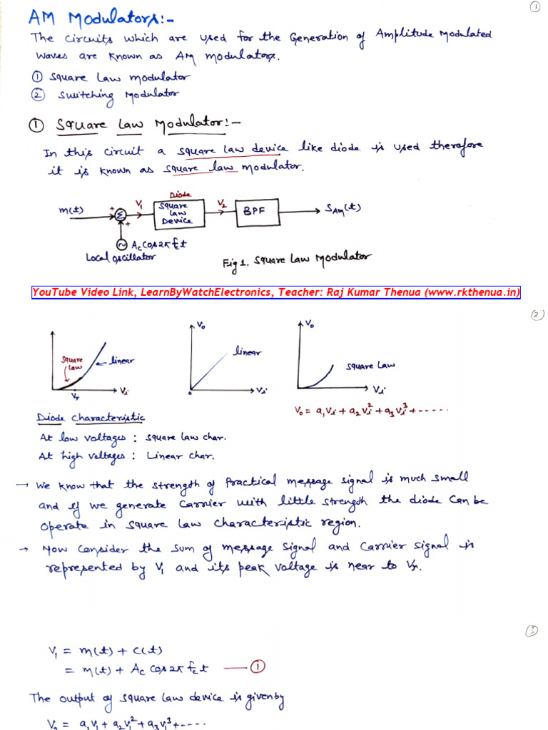 16 AM Modulator Square Law Modulator | PDF
