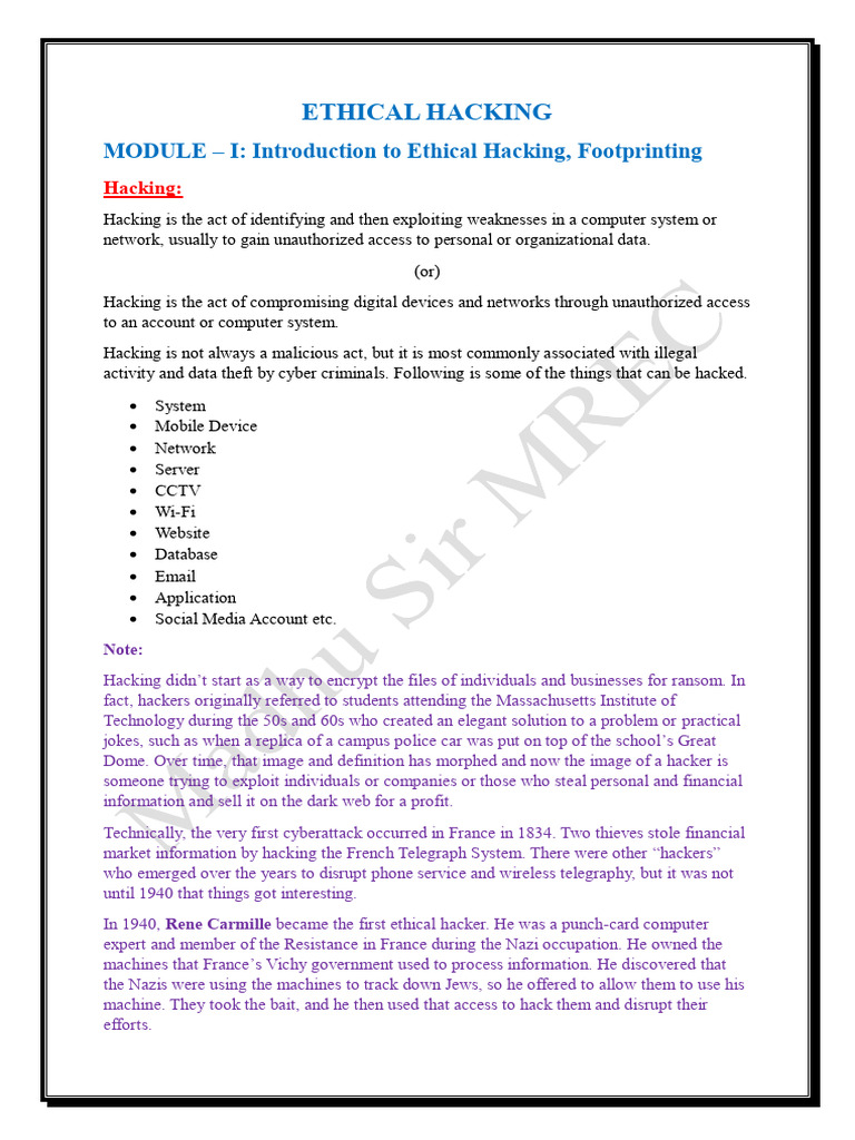 Ethical Hacking Handbook | PDF | Malware | Security Hacker