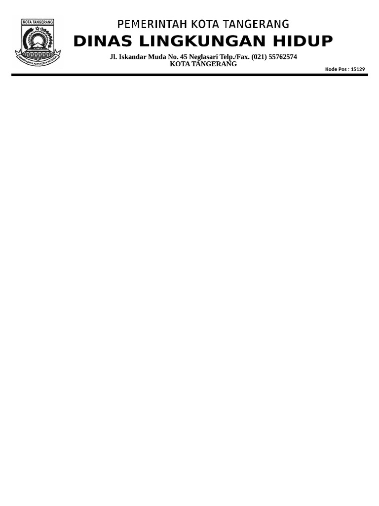 Kop Surat DLH 2017 | PDF