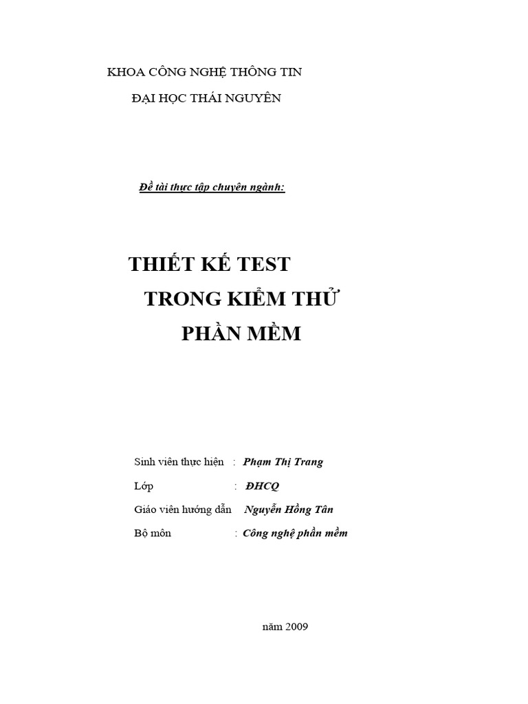 thiet ke test case trong kiem thu phan mem | PDF