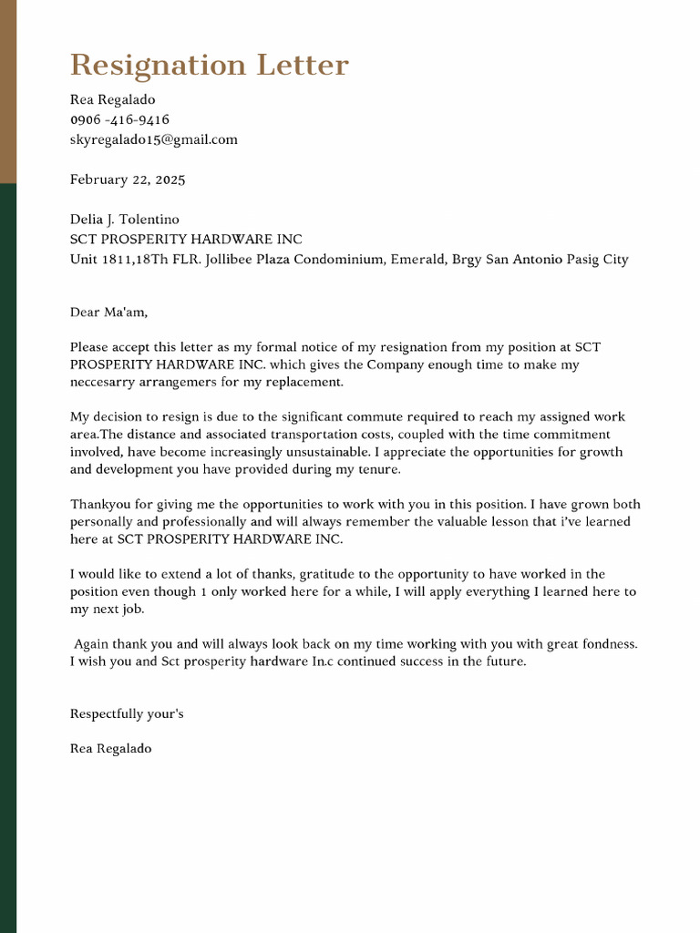 Resignation Letter - 20250222 - 101240 - 0000 | PDF