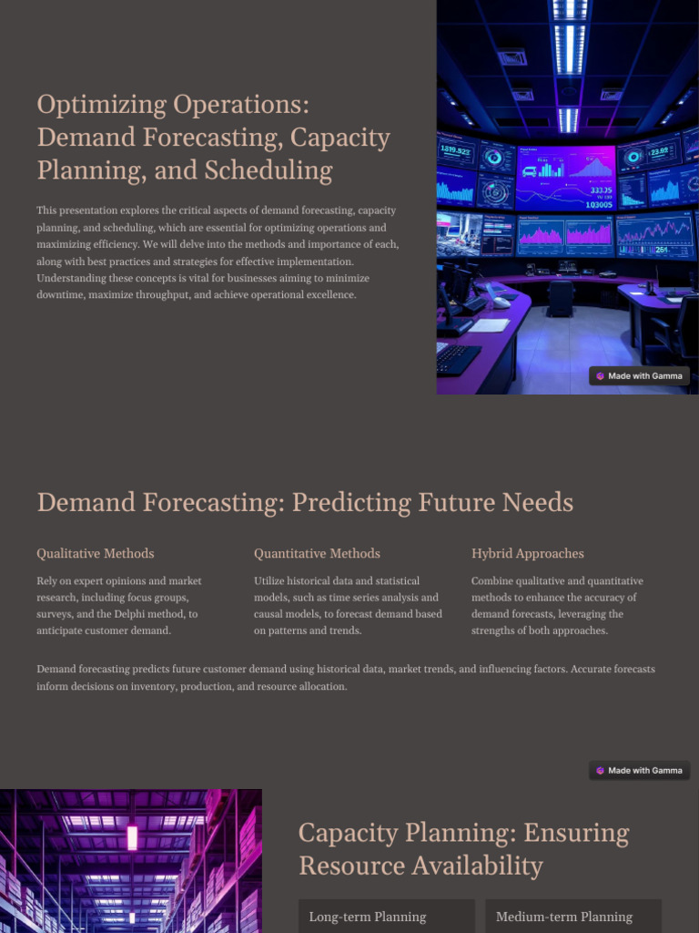 Optimizing Operations Demand Forecasting Capacity Planning and ...