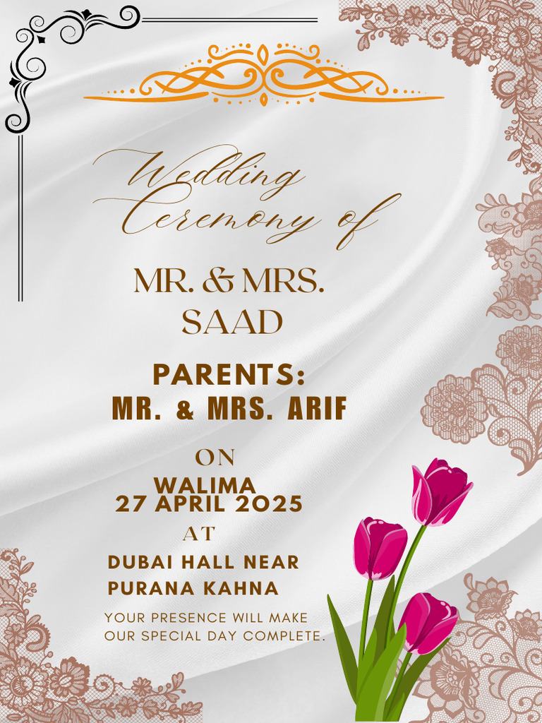Walima Ceremony Invitation for Saad | PDF