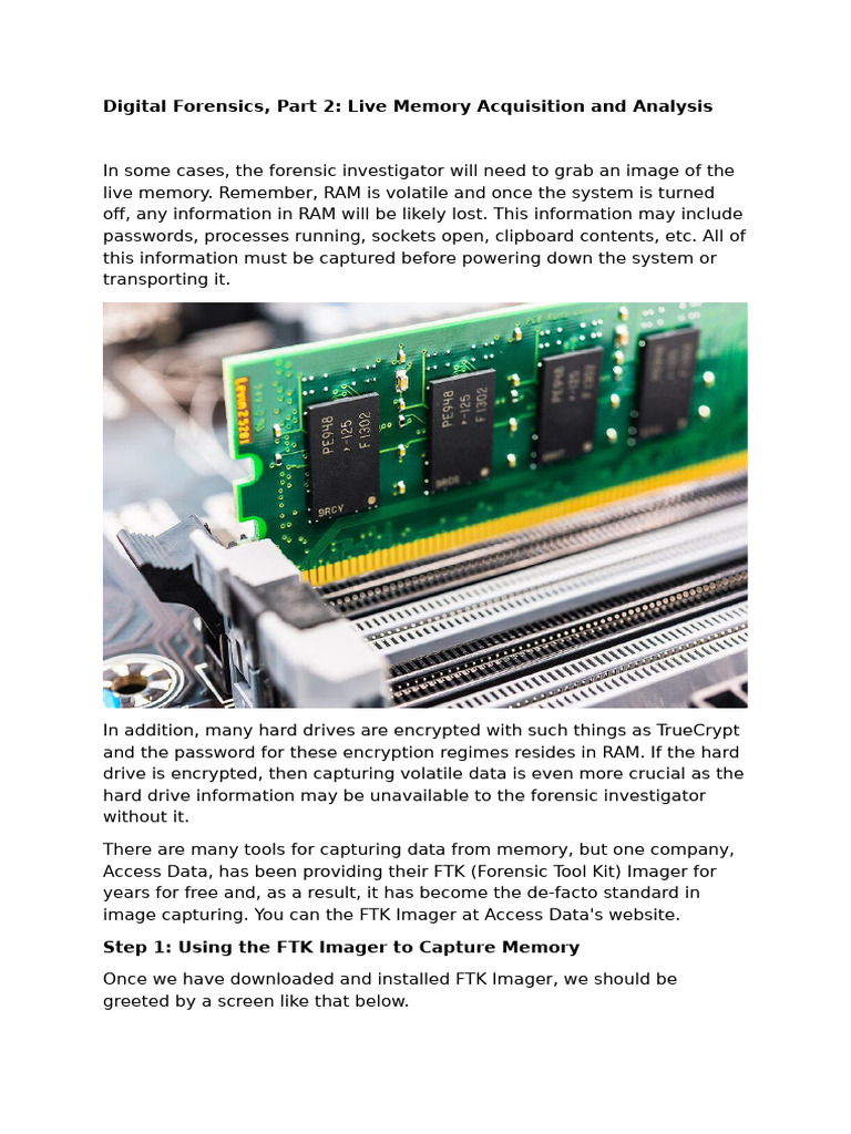 2 Live Memory Acquisition and Analysis | PDF | Digital Forensics ...