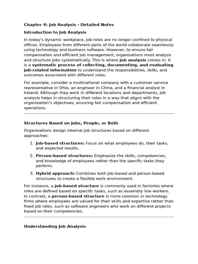 Job Analysis: Essential HR Insights | PDF | Employment | Business