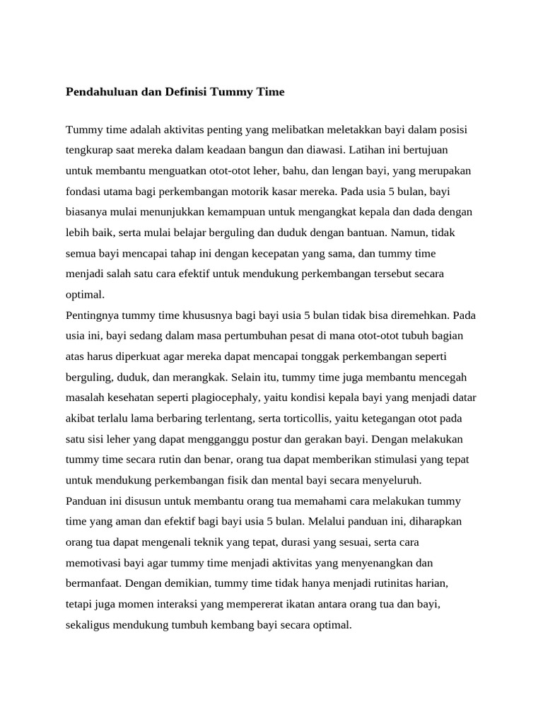 Panduan Tummy Time Guide | PDF