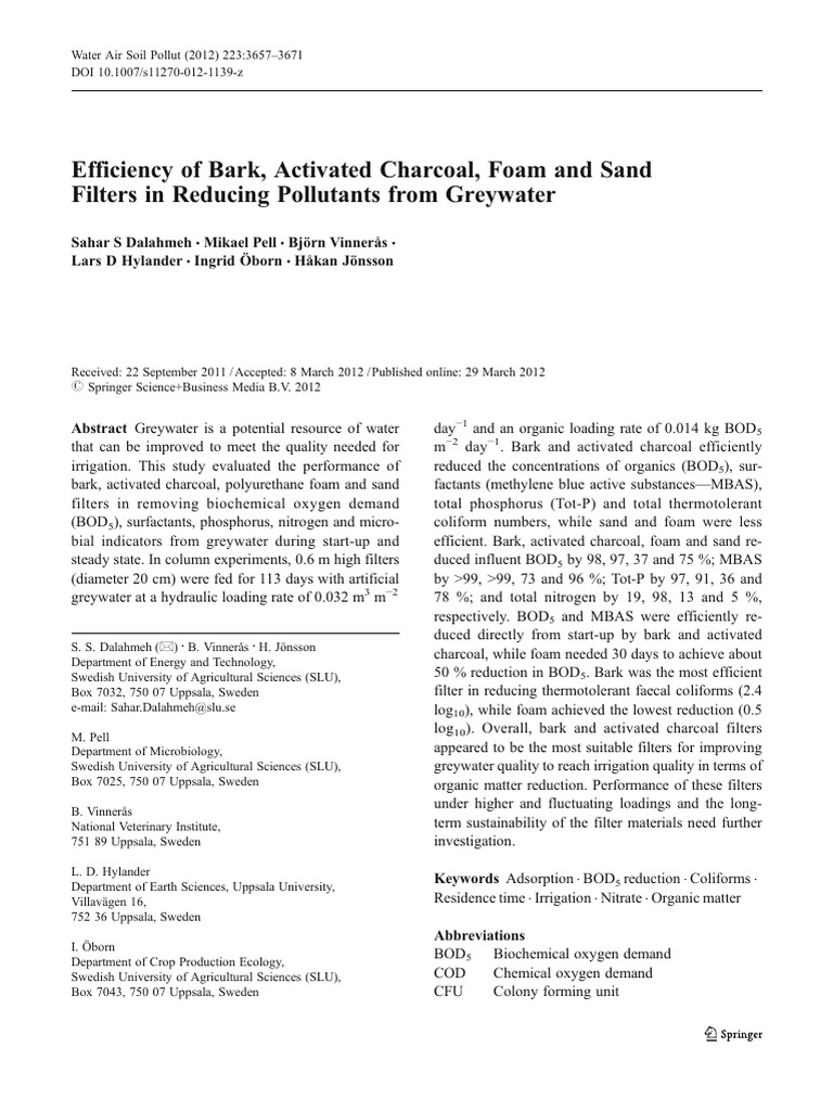 Efficiency of Bark, Activated Charcoal | PDF | Porosity | Chemistry