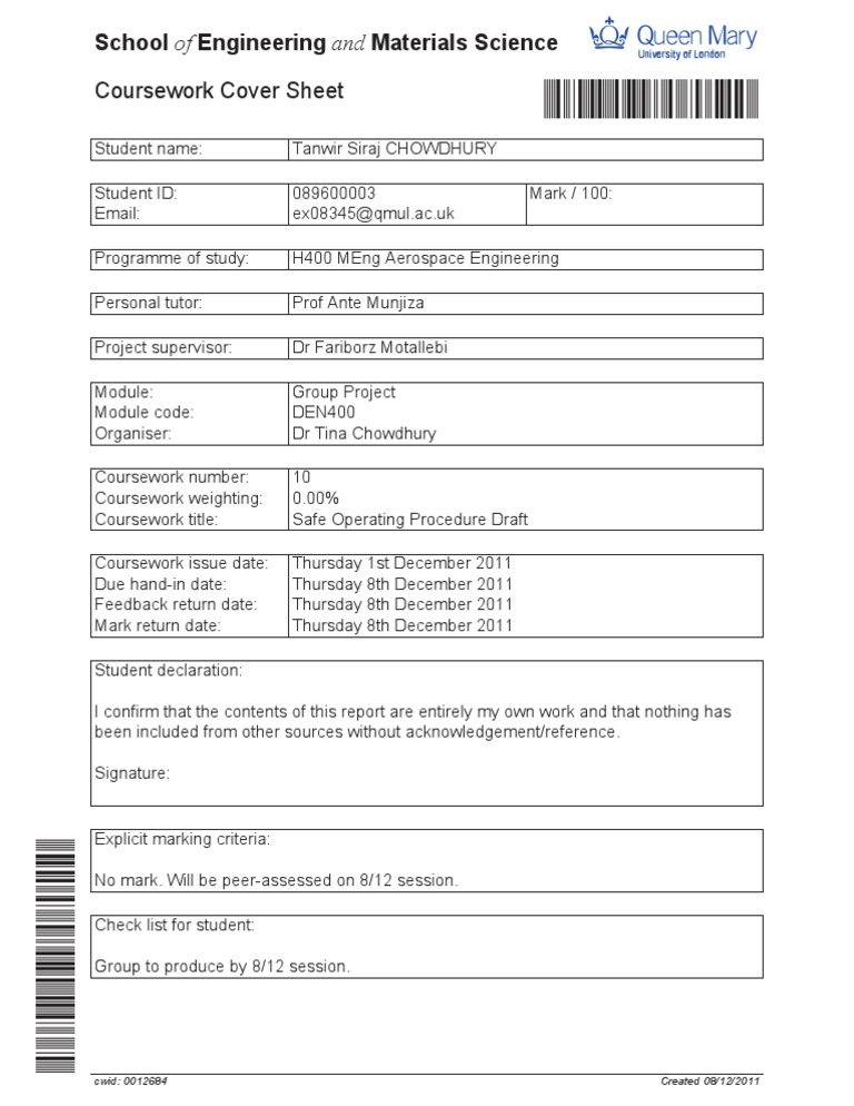 Safe Operating Procedure Draft | PDF | Art