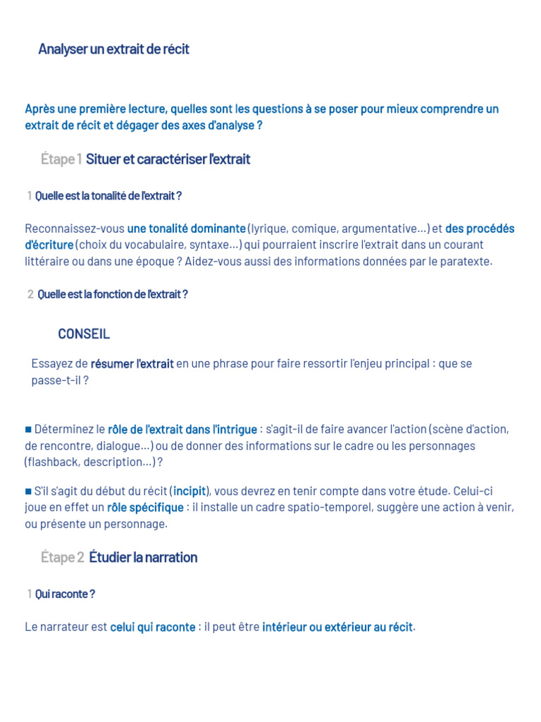Analyser un extrait de récit narratif | PDF | Récit