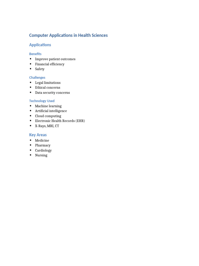 Computer Applications in Health Sciences | PDF