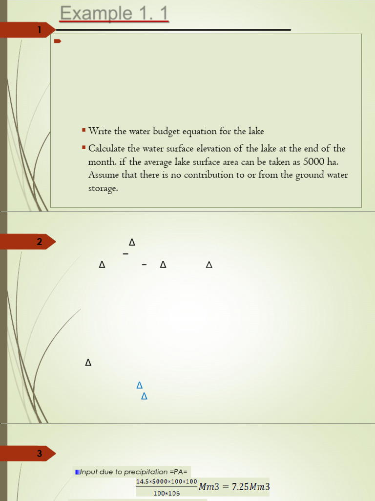 Chapter-1 Worked Examples | PDF | Discharge (Hydrology) | Rain