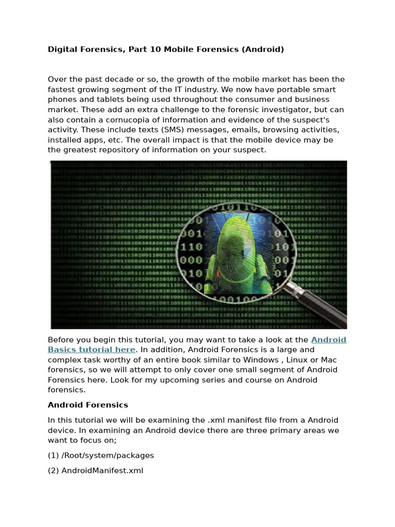 10 Mobile Forensics (Android) | PDF | Android (Operating System) | Databases