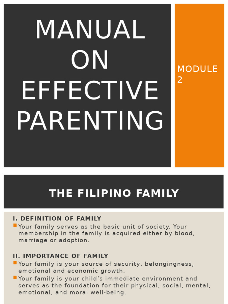 Effective Parenting Module 2 Manual | PDF | Family | Socialization