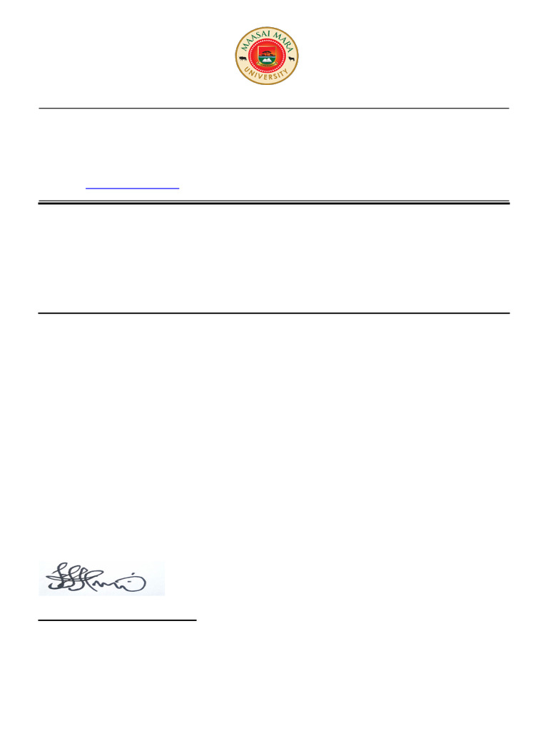 Maasai Mara University 74e14 Attachment Letter | PDF