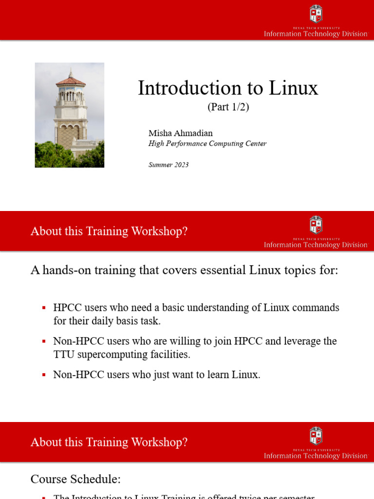 Introduction To Linux P1 SUM23 | PDF | Linux Distribution | Linux