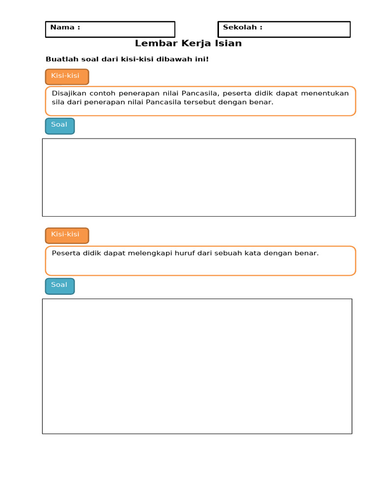 Lembar Kerja Isian | PDF