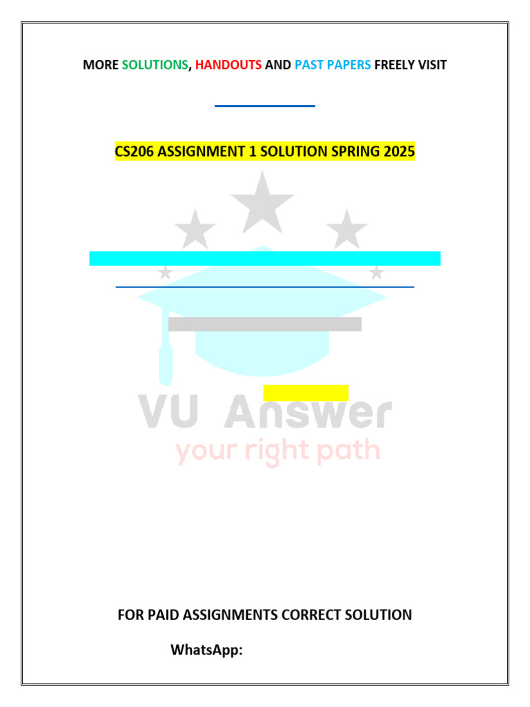 CS206 Assignment 1 Correct Solution Spring 2025 | PDF | Personal Computers | Network Architecture