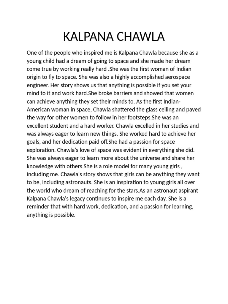 Kalpana Chawla: Inspiring Aerospace Pioneer | PDF