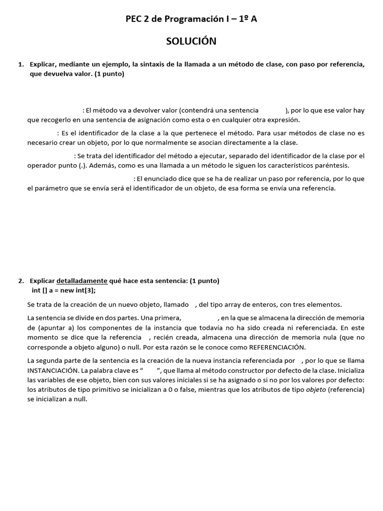 Solución Teoría | PDF | Constructor (Programación Orientada a Objetos) | Programación