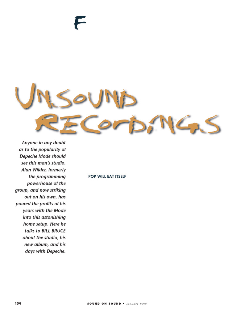 ALAN WILDER-SOS-Jan | PDF | Synthesizer