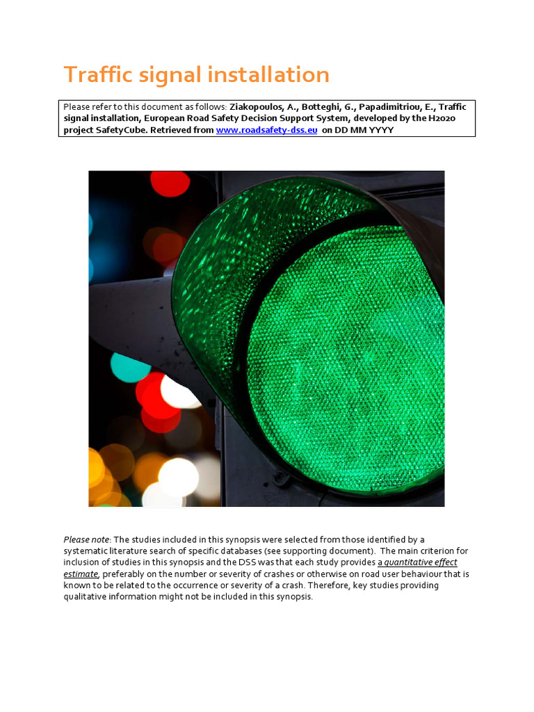 Traffic Signal Installation 20102017 | PDF | Traffic Light | Road ...