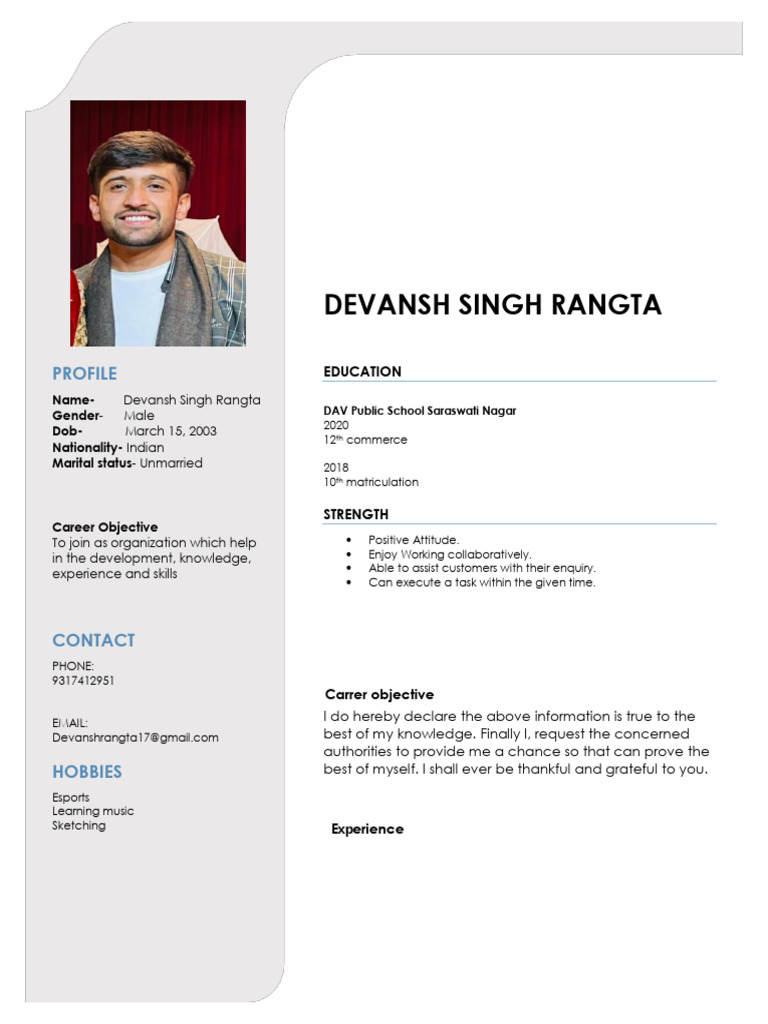 Devansh Singh Rangta-1 | PDF