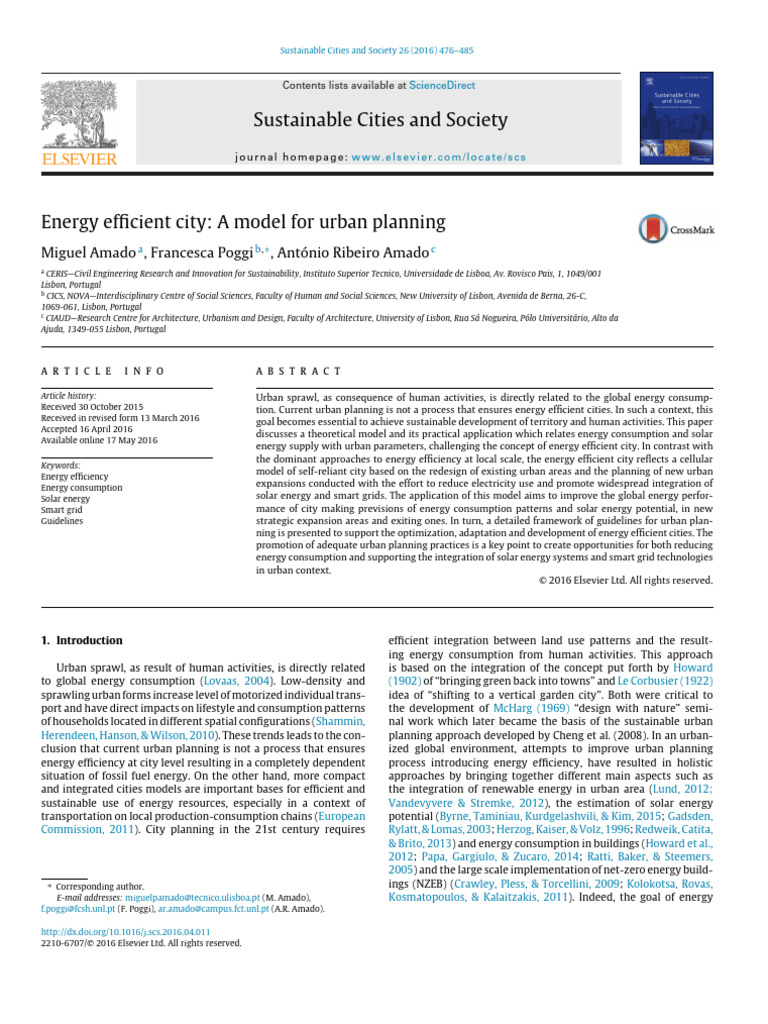 Energy Efficient City A Model For Urban Planning | PDF | Energy Conservation | Smart Grid