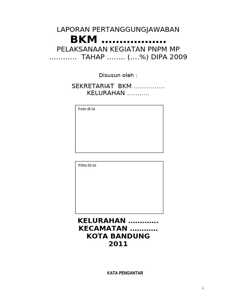 Laporan Pertanggungjawaban BKM PNPM | PDF