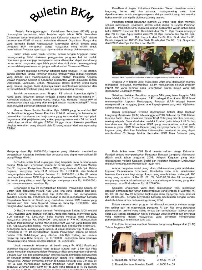 Pemilihan Anggota BKM Cisaranten Wetan | PDF