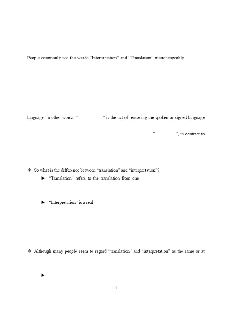 Translation Handout(Revised) | PDF | Language Interpretation | Semantics