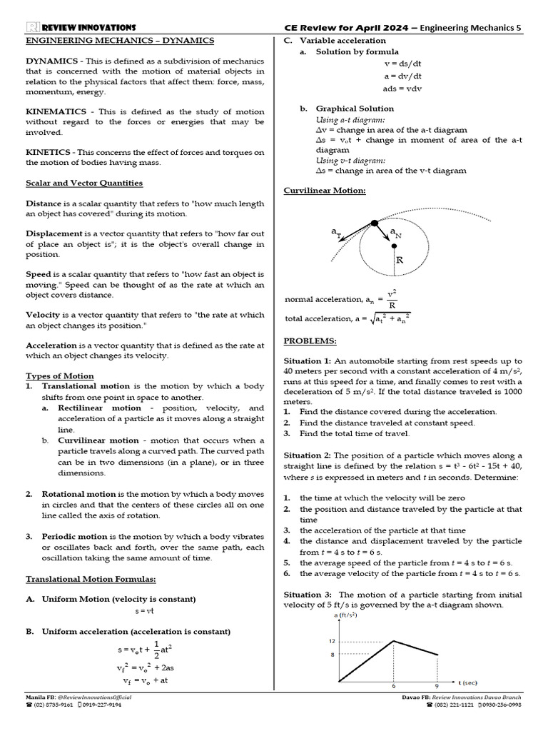 Total Time for Automobile Motion Analysis | PDF | Acceleration ...